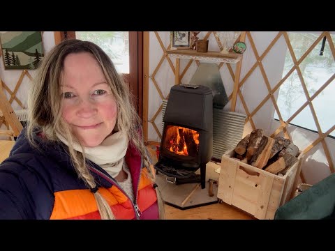 YURT overnight at -10°F with SAUNA | Cozy Woodstove | Winter chores | Off-grid