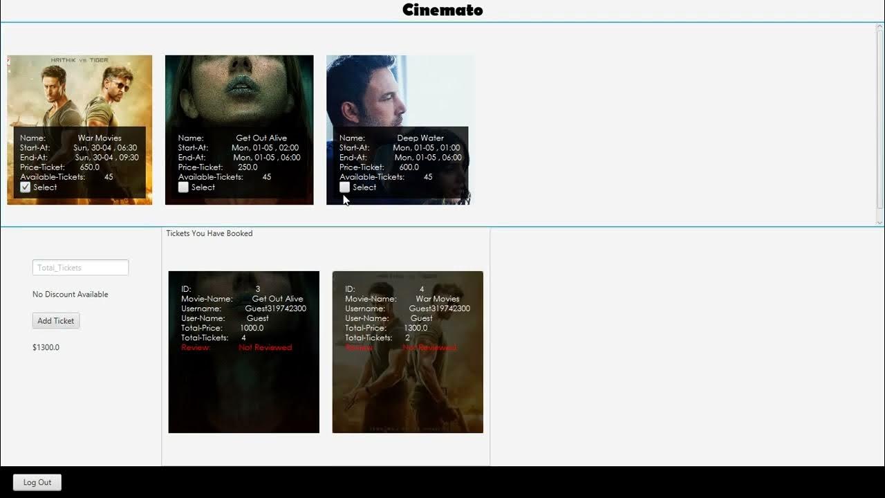 Cinema Ticket Booking System in JavaFX Application | JavaFX IntelliJ ...