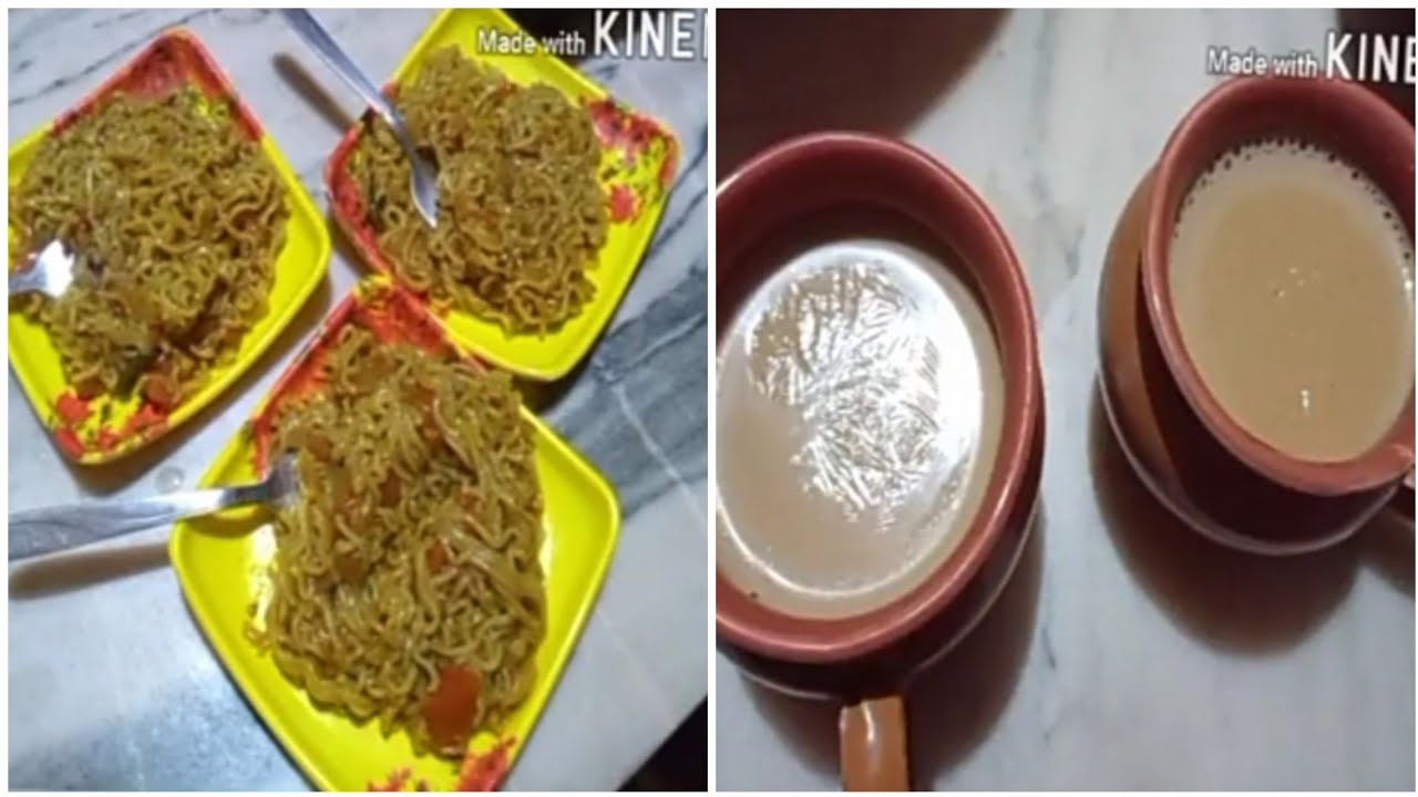 Spicy Maggie with tea - YouTube