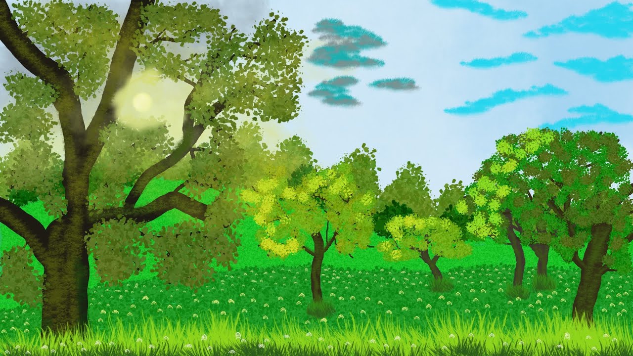 Draw nature easily _ How did I draw this landscape? Watch for yourself ...