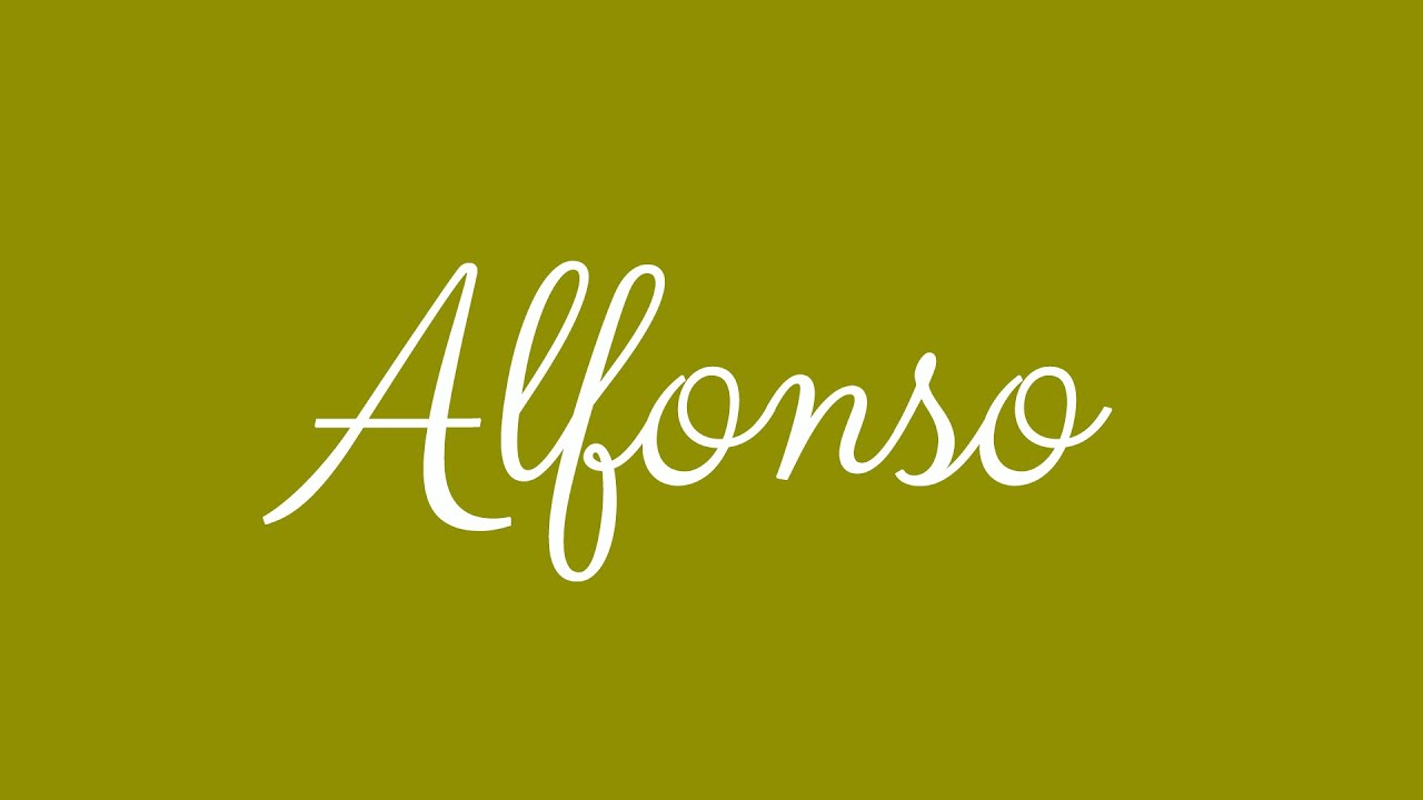 Learn how to Sign the Name Alfonso Stylishly in Cursive Writing - YouTube