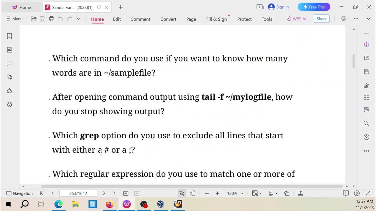 Redhat Linux 9: grep, regular expression, awk, sed - YouTube