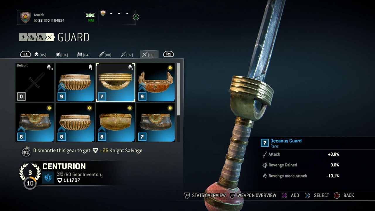 For Honor - Centurion [Rare] Weapon Set - Decanus - Blade, Hilt, and ...
