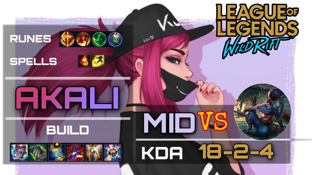 Wild Rift Akali Gameplay VS Yasuo #8 | Wild Rift Akali Build & Runes ...