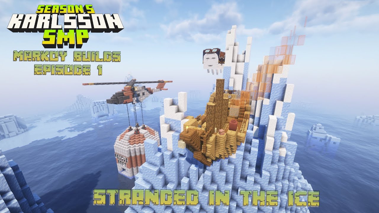 [karlssonSMP] Markoy Builds - Episode 1 - Stranded in the ICE - YouTube
