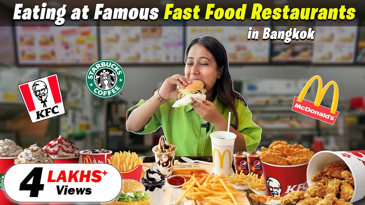 Eating at Mc Donald's, KFC & Starbucks in Bangkok | Thailand Food ...