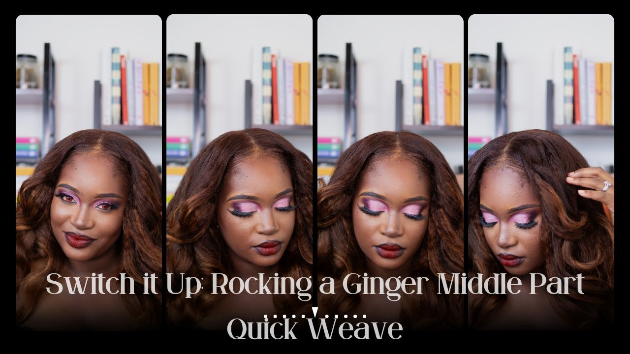 Switch it Up: Rocking a Ginger Middle Part Quick Weave - YouTube