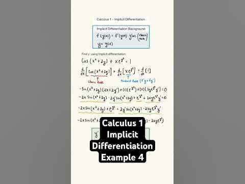 Calculus 1 - Implicit Differentiation Example 4 #calculus #implicitdifferentiation #math - YouTube