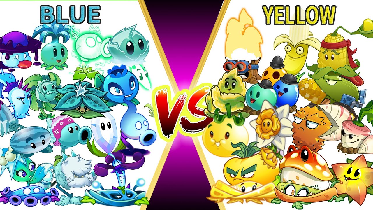 PvZ 2 Challenge - BLUE Plants vs YELLOW Plants - Which Team Plant Is ...