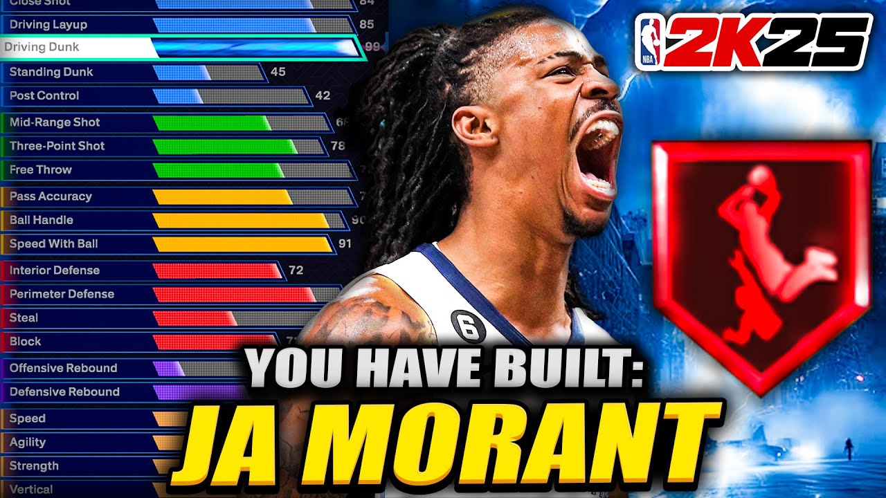 This 99 DRIVING DUNK JA MORANT Build Is Going To DESTROY NBA 2K25! Best ...