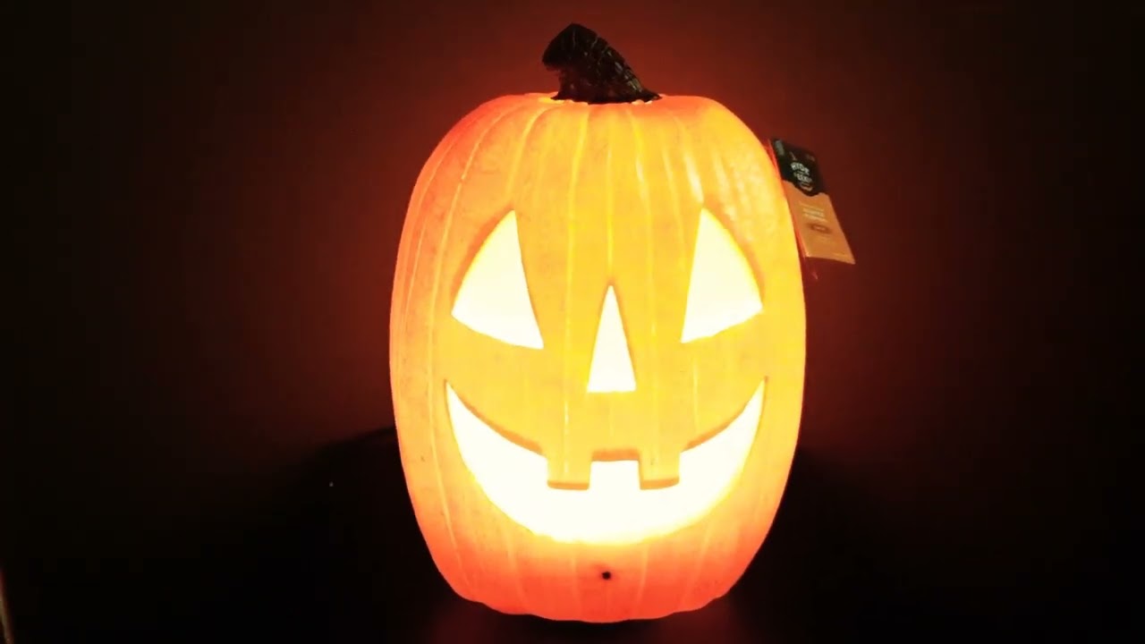 Target hide and eek 2022 haunted light up pumpkin. - YouTube