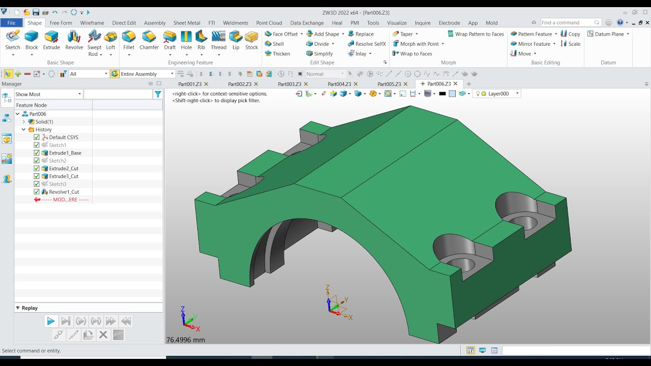 ZW3D Exercise 14 - Solid modeling - YouTube