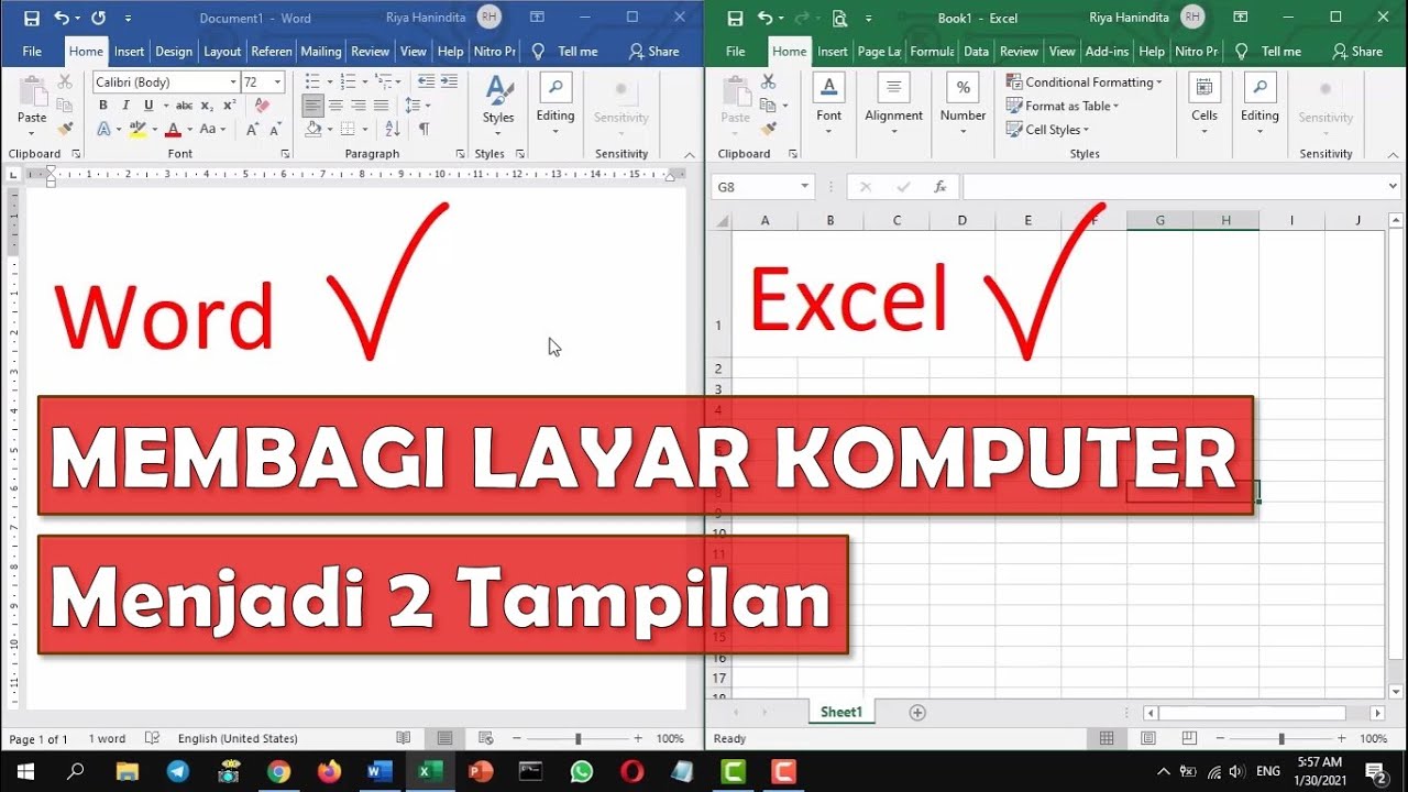 Cara Membuat Layar Laptop Menjadi 2 Tampilan | Split Layar Laptop - YouTube