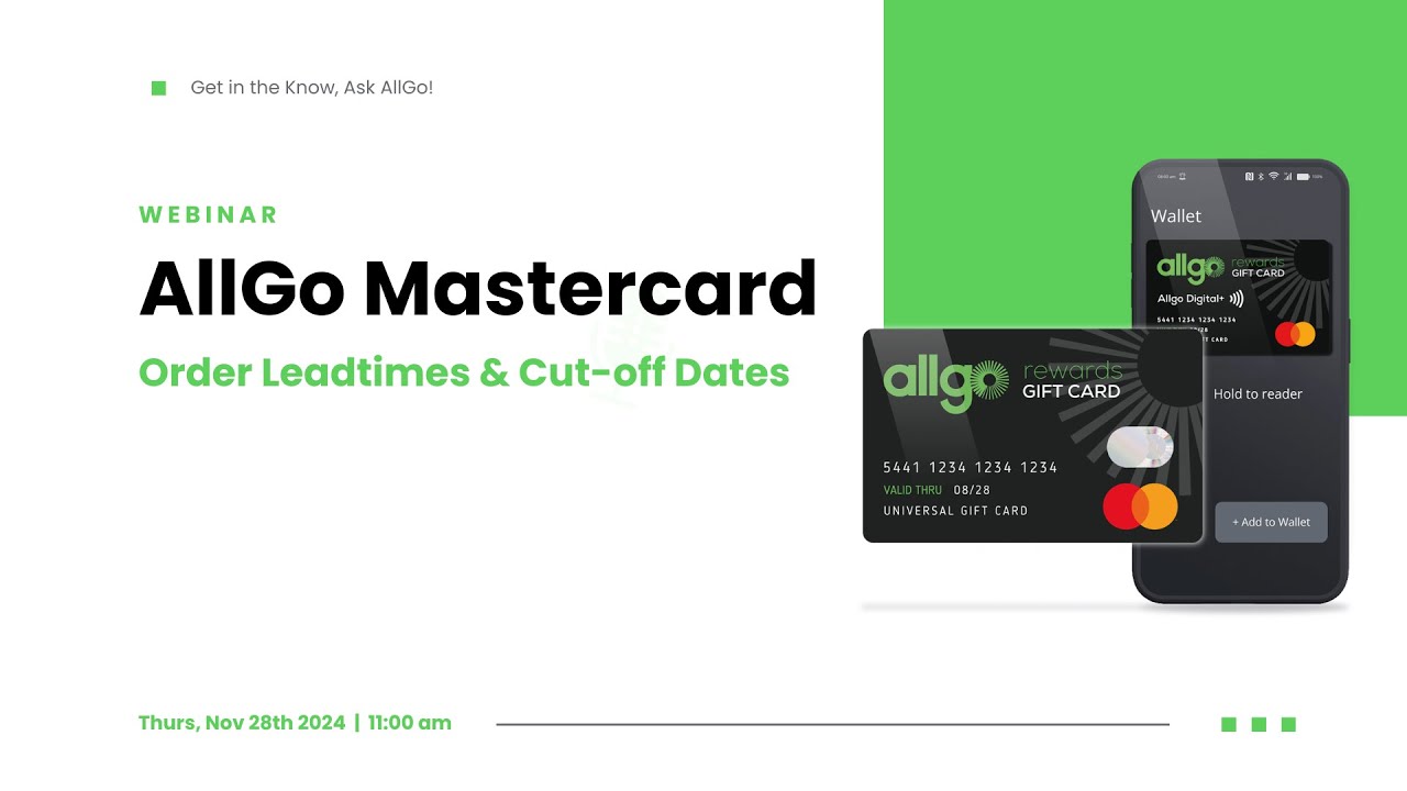 AllGo Mastercard - Order Leadtimes & Cut-off Dates 2024 Webinar - YouTube