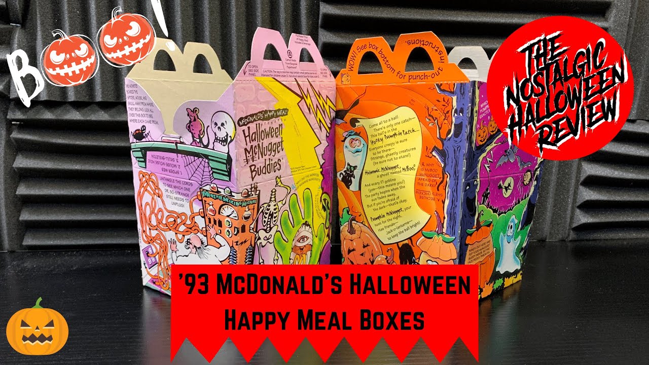 Nostalgic Review - 1993 McDonald's Halloween Happy Meal Boxes - YouTube