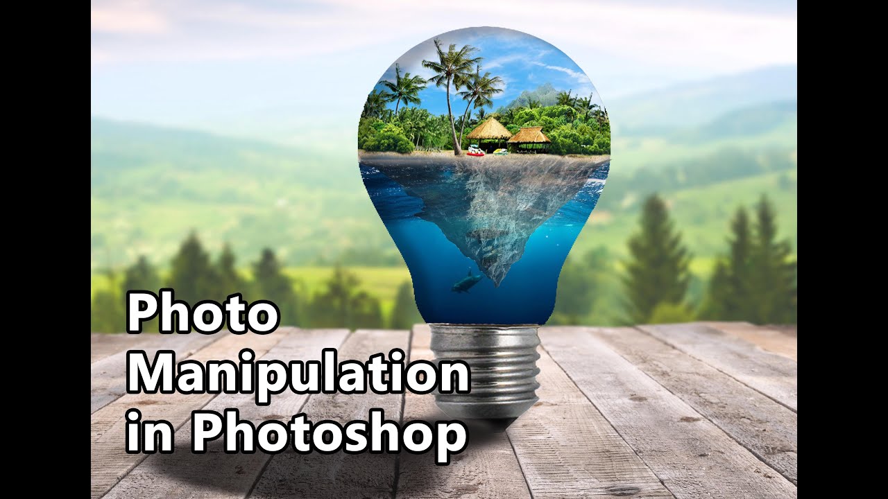 A Village inside the bulb, Photo manipulation in Photoshop - YouTube