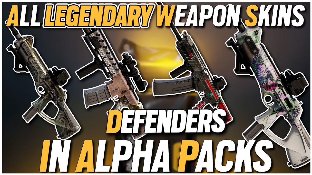 ALL LEGENDARY DEFENDERS WEAPON SKINS IN ALPHA PACKS - Operation North ...
