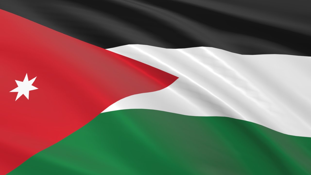 Flag of Jordan waving in the wind - Flag animation - Motion background ...