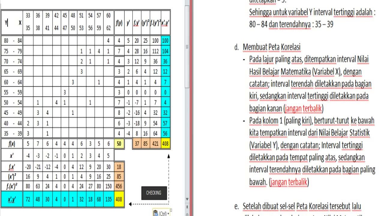 Cara Menghitung "r" Product Moment data berkelompok (Statistik ...