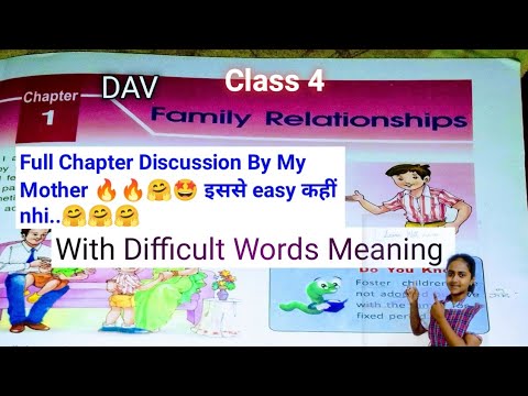 DAV CLASS 4 Social Science Chapter-1 Family Relationships /2023/ # ...