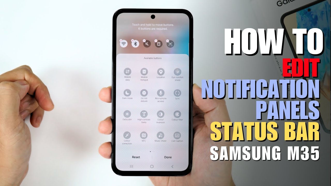How to Edit Notification Panel Shortcuts on Samsung Galaxy M35 | Status ...