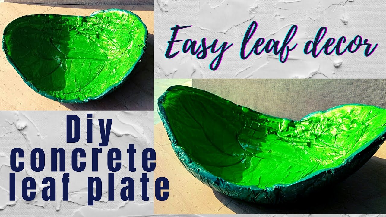 How to make amazing DIY leaf || White cement leaf bowl || Easy home ...