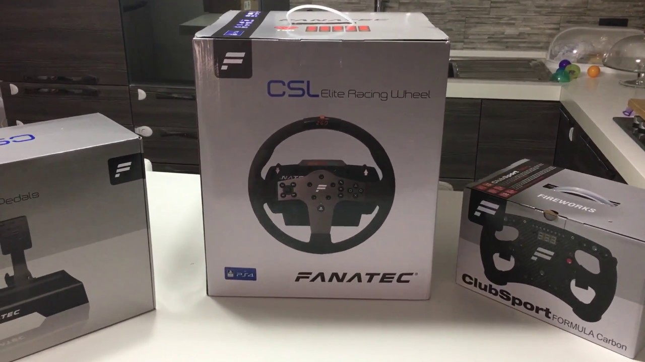 Fanatec CSL Elite Racing Wheel Ps4 CSL Pedal Formula Carbon Rim - YouTube