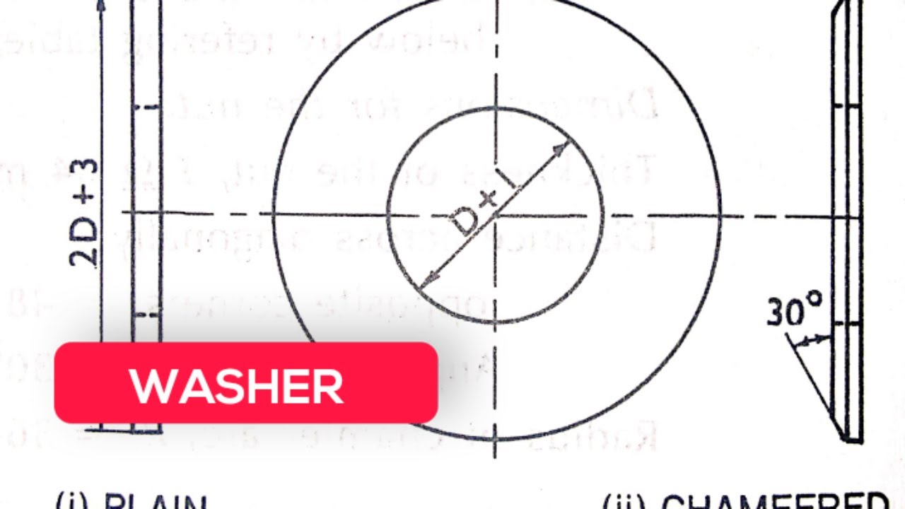 WHAT IS WASHER | MECHANICAL DESIGN | MACHINE DRAWING - YouTube