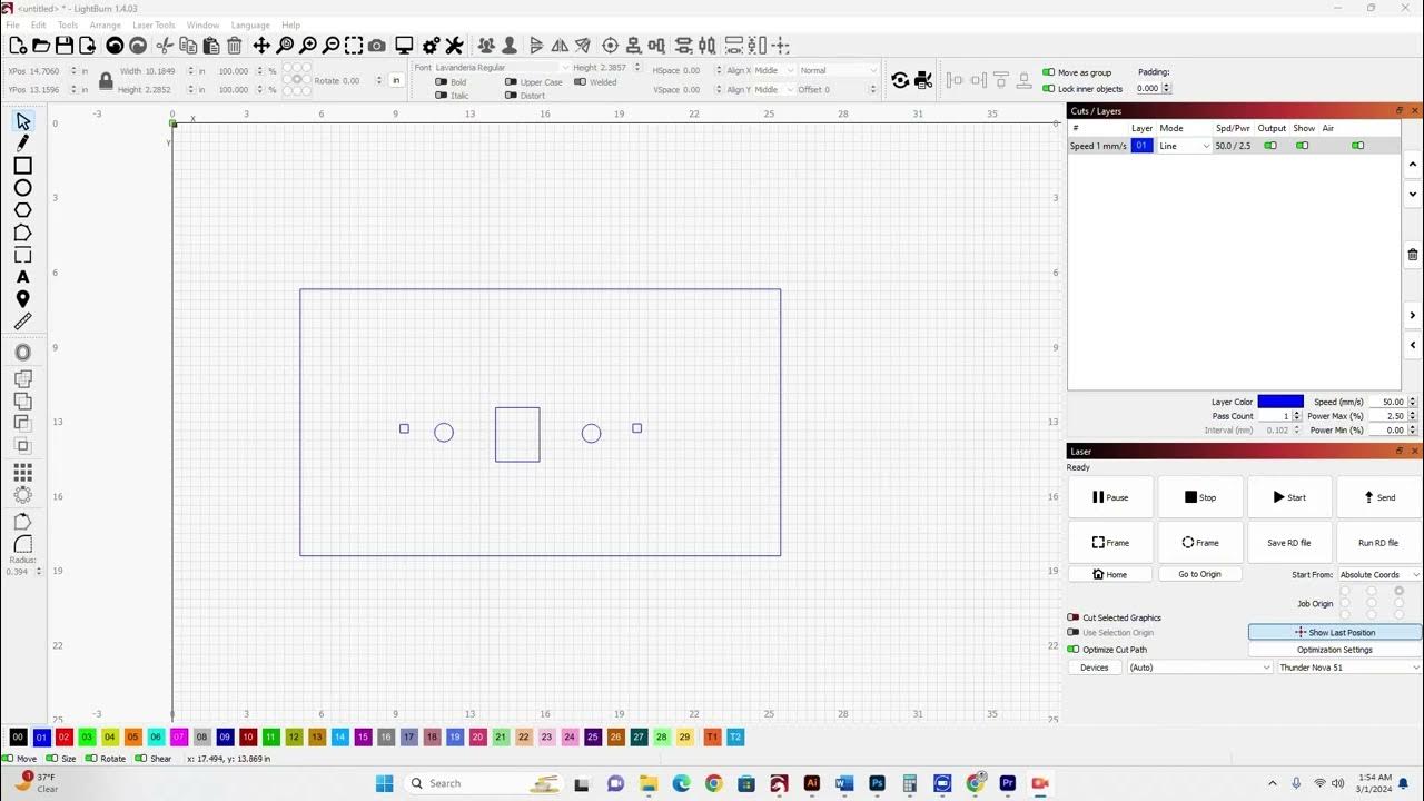 Aligning objects in Lightburn for Laser Cutters and Engravers - YouTube