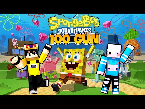 Minecraft'ta 100 GÜN SÜNGER BOB OLARAK HAYATTA KALDIM!