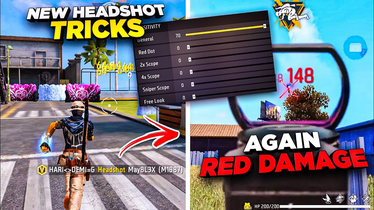 💥 Red Damage Colour Change In Free Fire 😍 New Headshot & Onetap ...