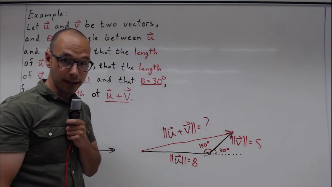 Example: find the length of the addition of two vectors - YouTube