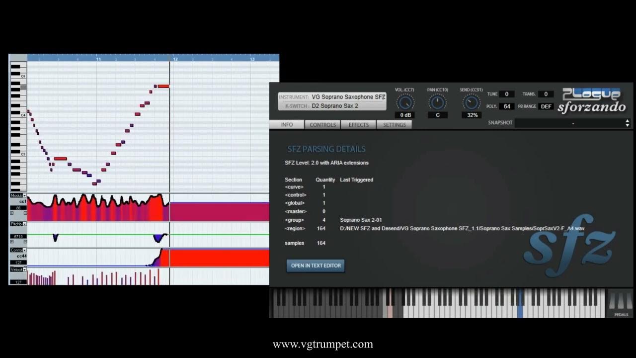 VG Soprano Saxophone SFZ sound library. Configured to work with the free Sforzando and Aria ...