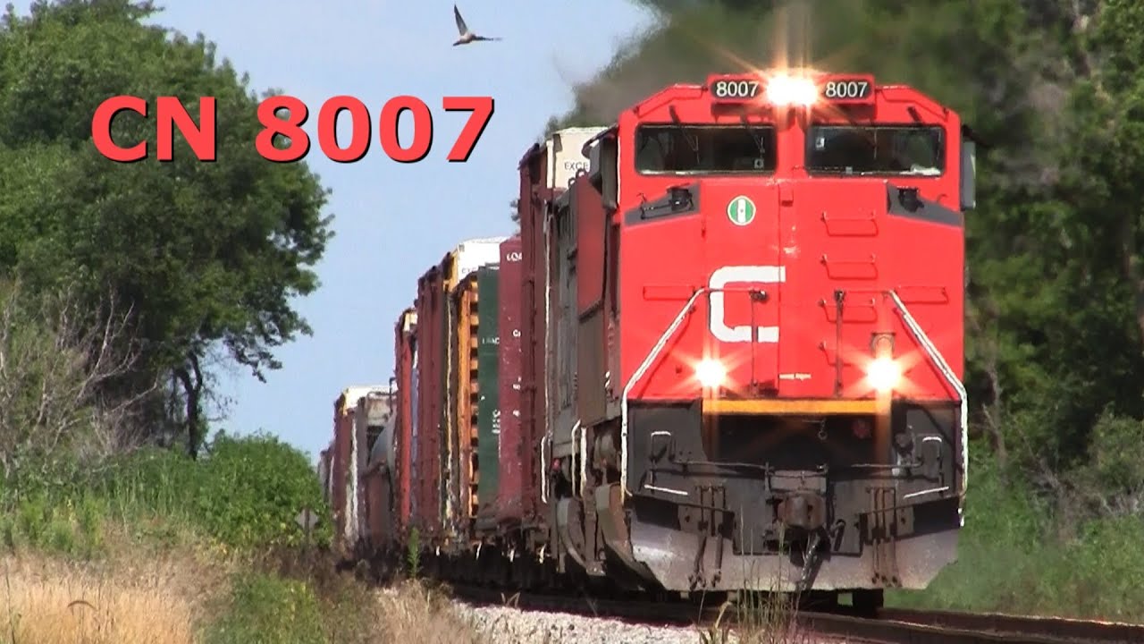 CN 8007 East by Charter Grove, Illinois on 8-8-2013 - YouTube