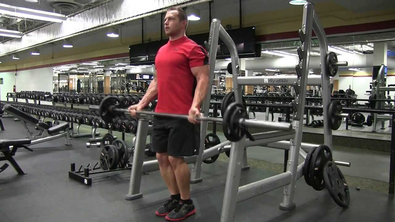 Standing Wide Grip Barbell Bicep Curl - YouTube