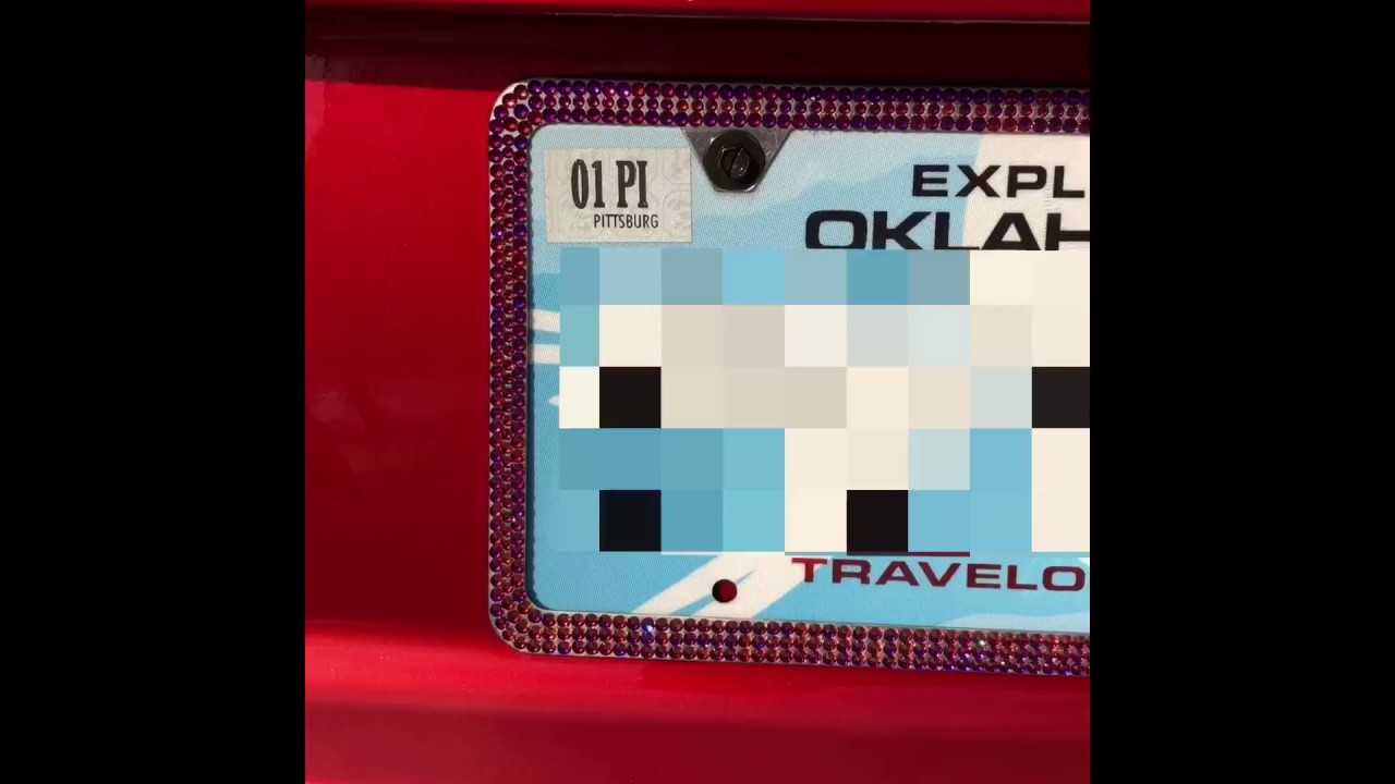 Swarovski License Plate Frame in Crystal Volcano - YouTube