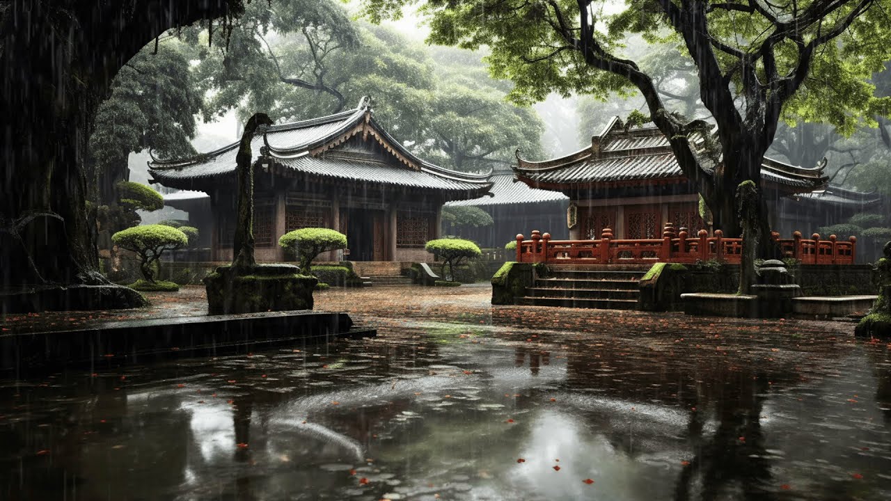 Rain Video | Watch the Stunning Scenery of Rain on Temple and Mountain ...