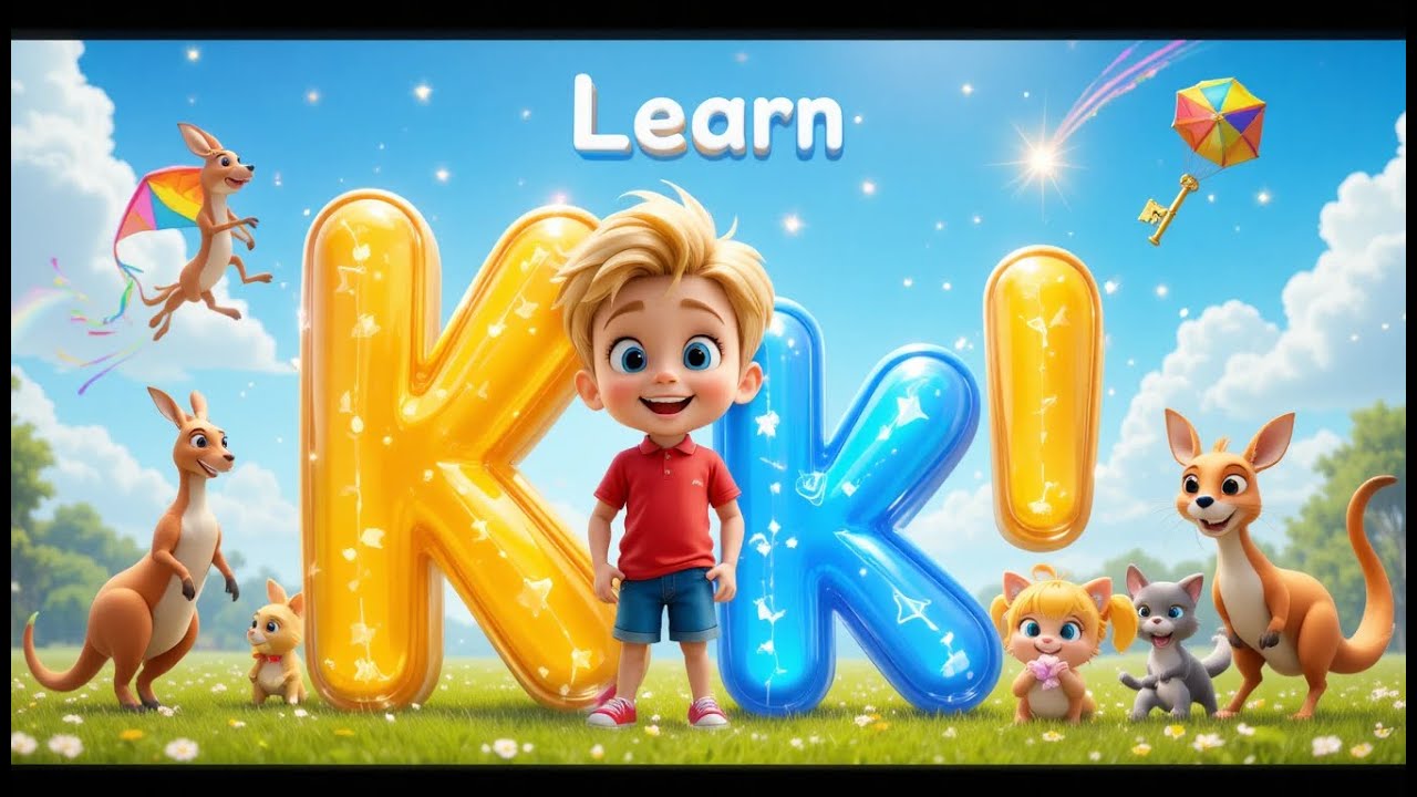 Learn Letter Kk for Kids 🦘 | Fun K Words Song with vocabulary ...