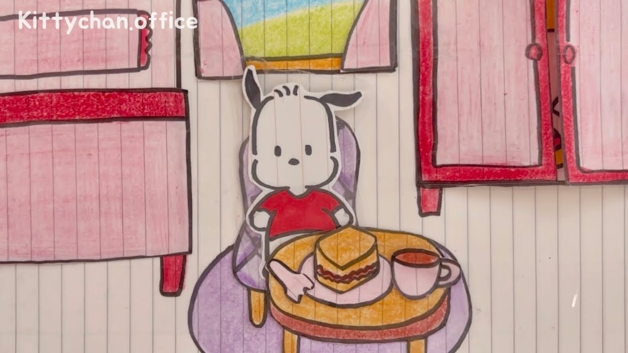 [🍎paperdiy🍎] Pochacco room 포차코 룸 종이놀이! - YouTube
