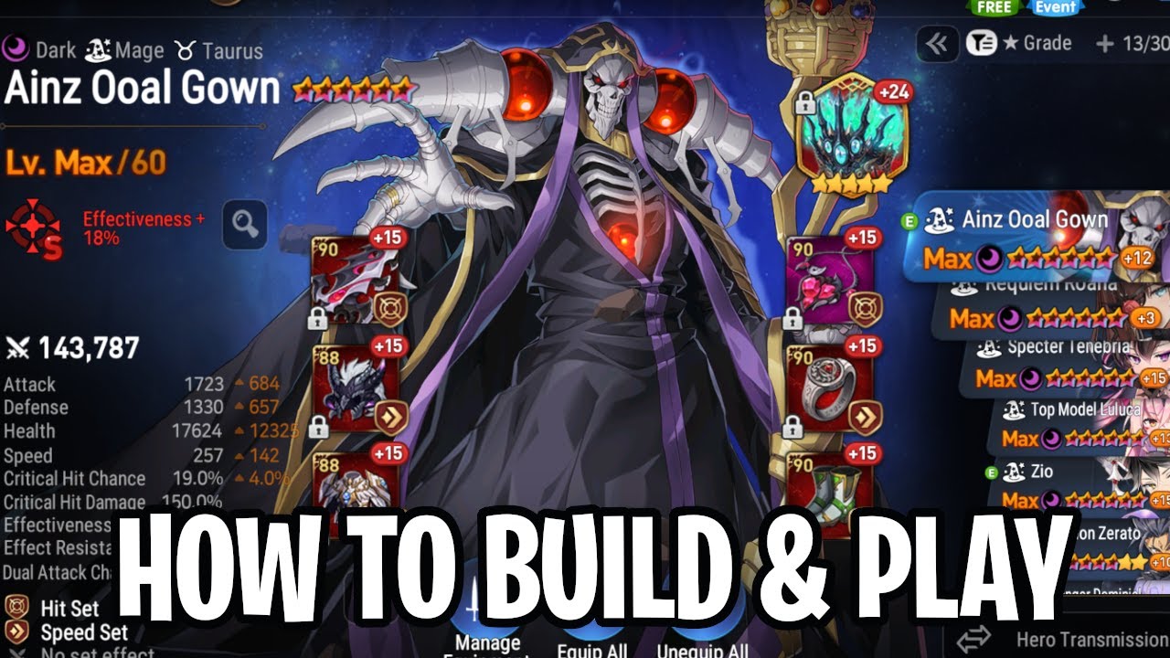 Ainz Ooal Gown - Best Builds & Stats [Epic Seven] - YouTube