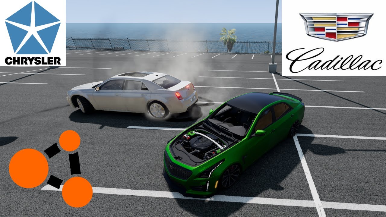 CTS-V CADILLAC + CHRYSLER 300B beamng drive west coast usa 4K - YouTube