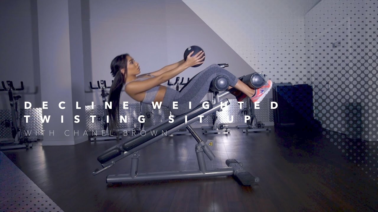 Decline Weighted Twisting Sit Up | Chanel Coco Brown - YouTube