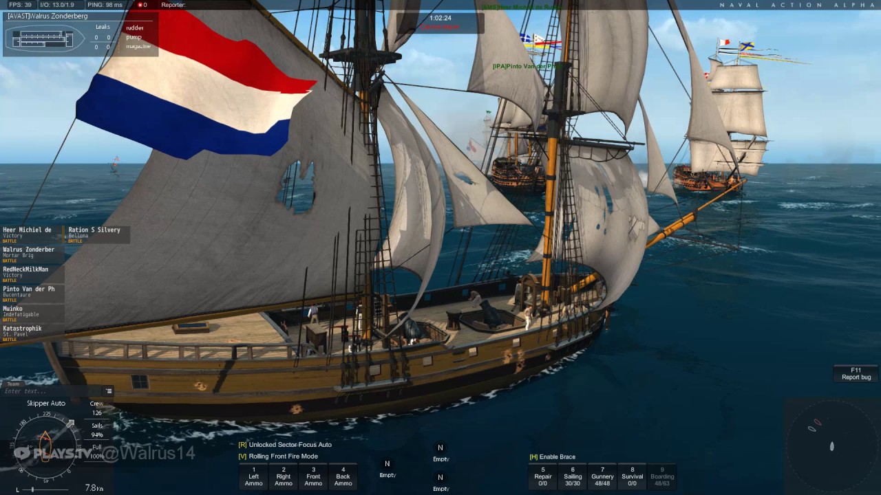 Demasting point blank w/mortar brig - YouTube