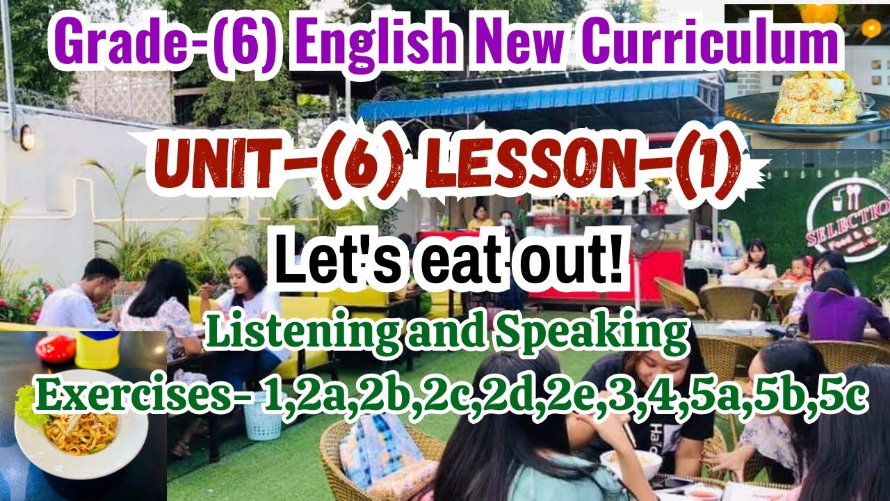 Grade-(6) English U-(6) L-(1)Let's eat out! L&S Exercises- 1,2a,2b,2c ...