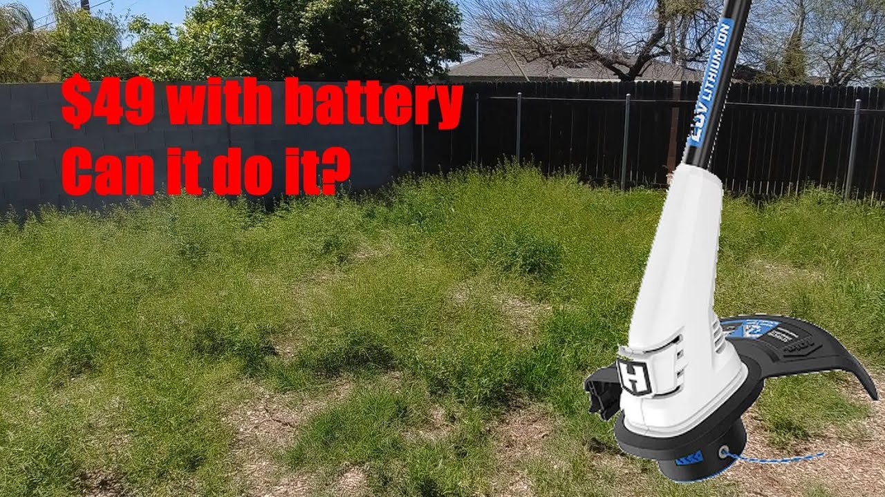 On Sale! $49 Hart 20v String Trimmer vs Arizona Weeds. Can It Do It ...