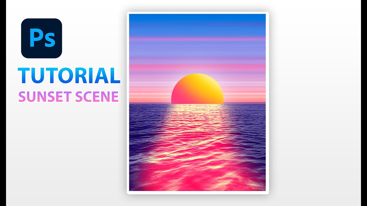 HOW TO CREATE SUNSET POSTER DESIGN WITH ADOBE PHOTOSHOP - YouTube