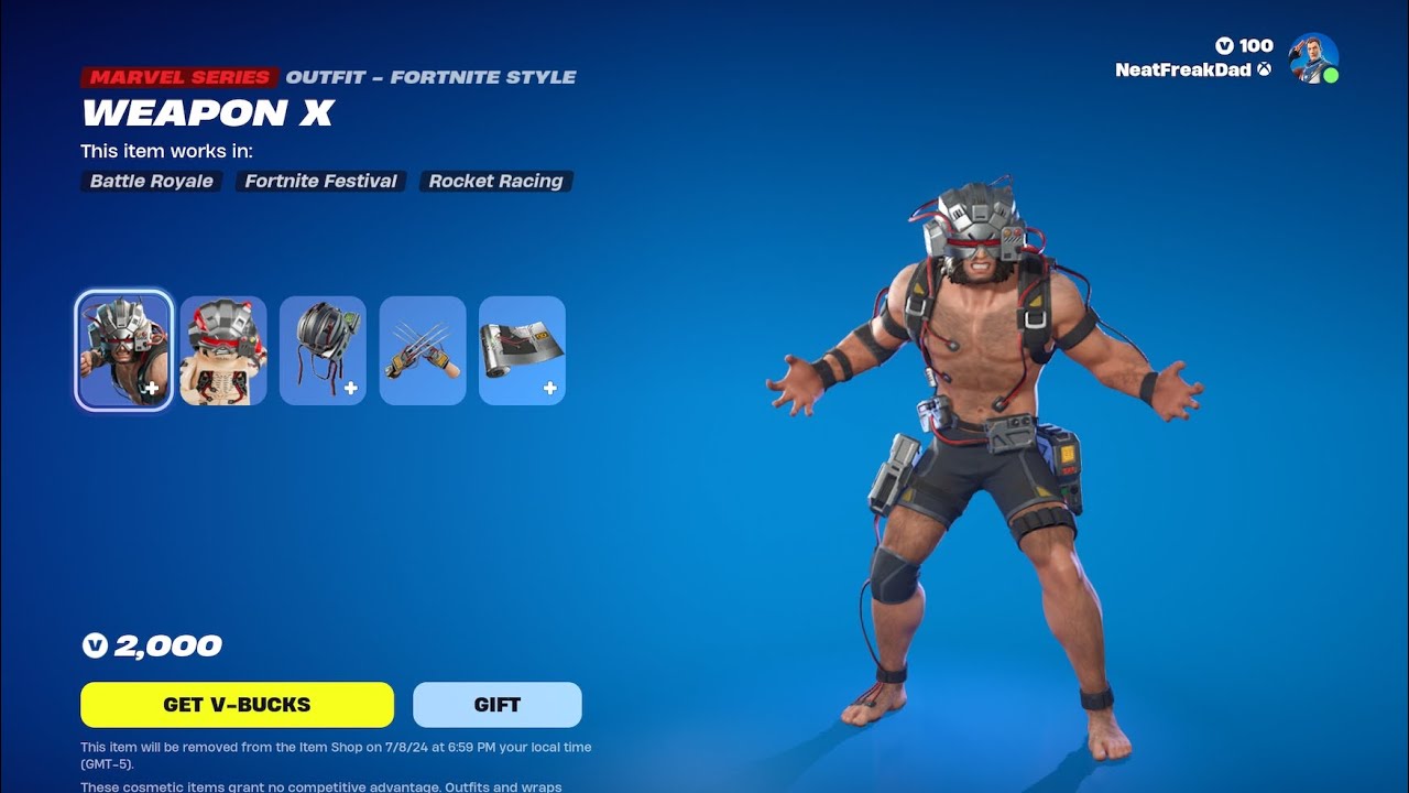 Fortnite Item Shop 07/02/24 New Weapon X Wolverine Skin! - YouTube