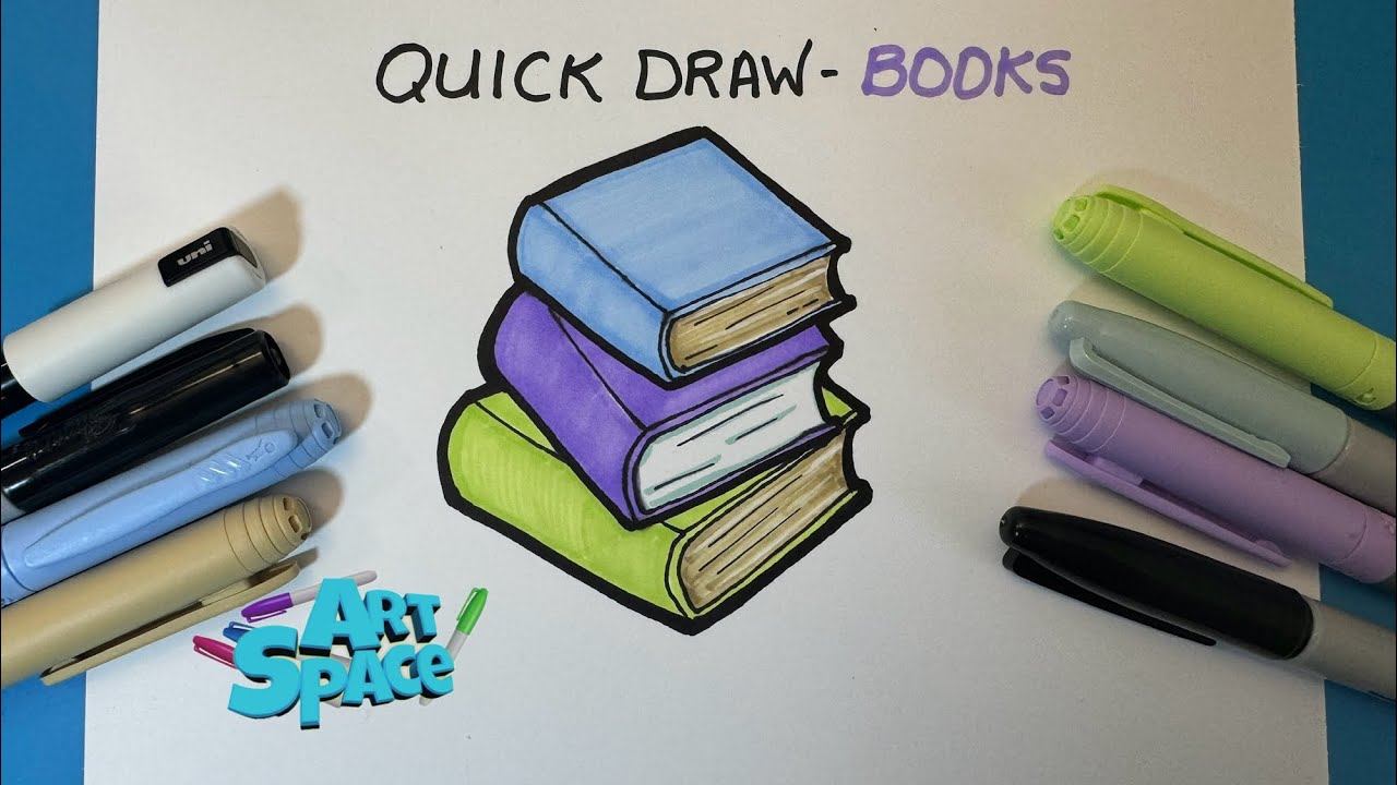 Quick Draws for Kids - How to Draw BOOKS (Easy) - YouTube