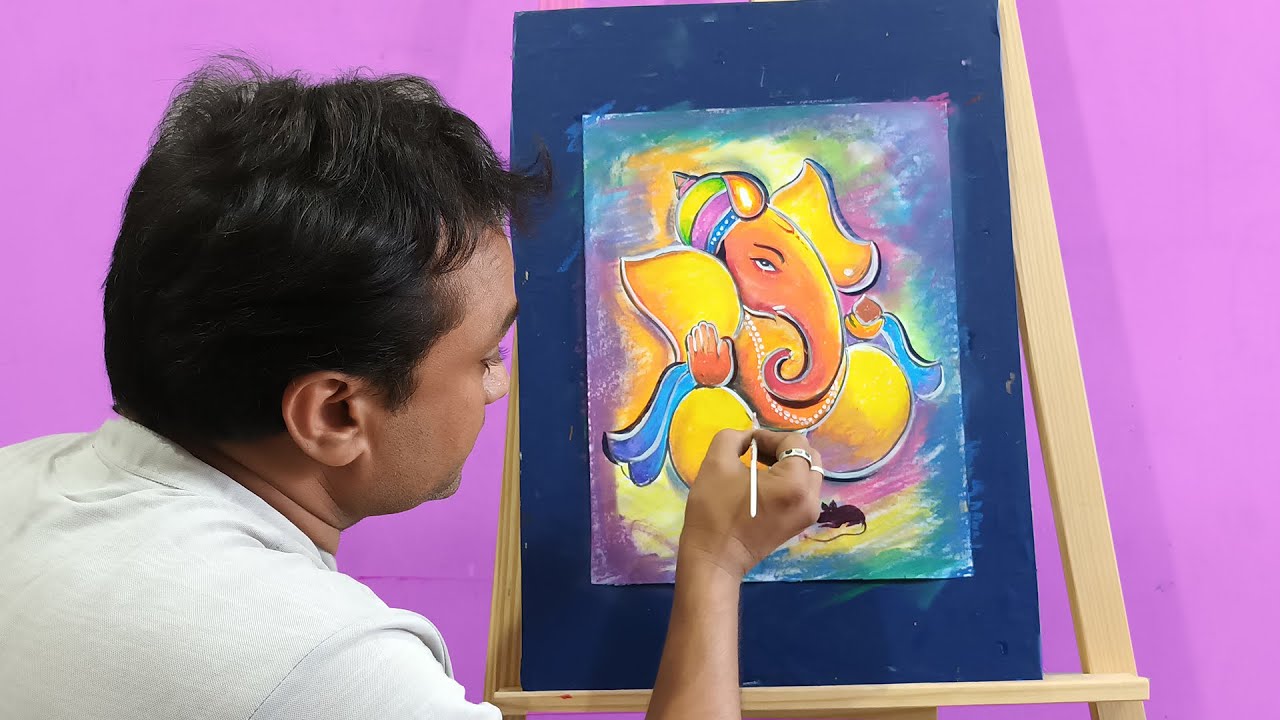 Ganesh Ji Drawing | Oil Pastels | BY Kailash Prajapati | #youtubeshorts ...