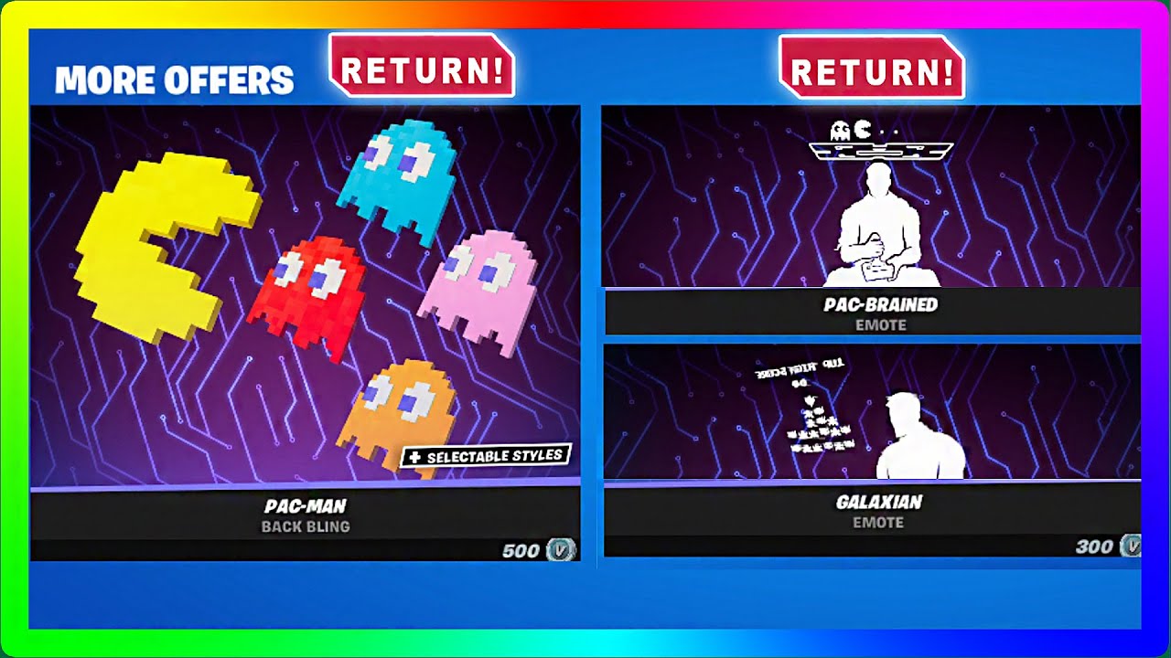 *RETURN* Pac-Brained (Pac-Man Bundle) & Galaxian Emotes!💘 (Fortnite ...